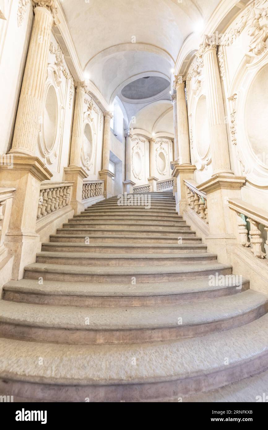 Turin, Italy - Circa January 2022: luxury marble staircase. Antique ...