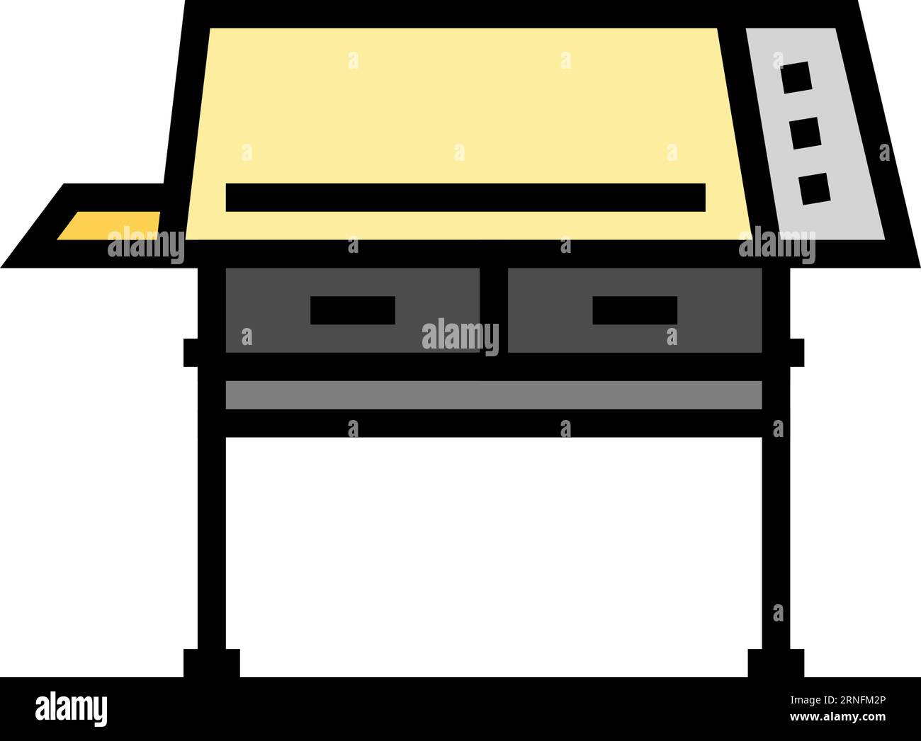 drafting table architectural drafter color icon vector illustration ...