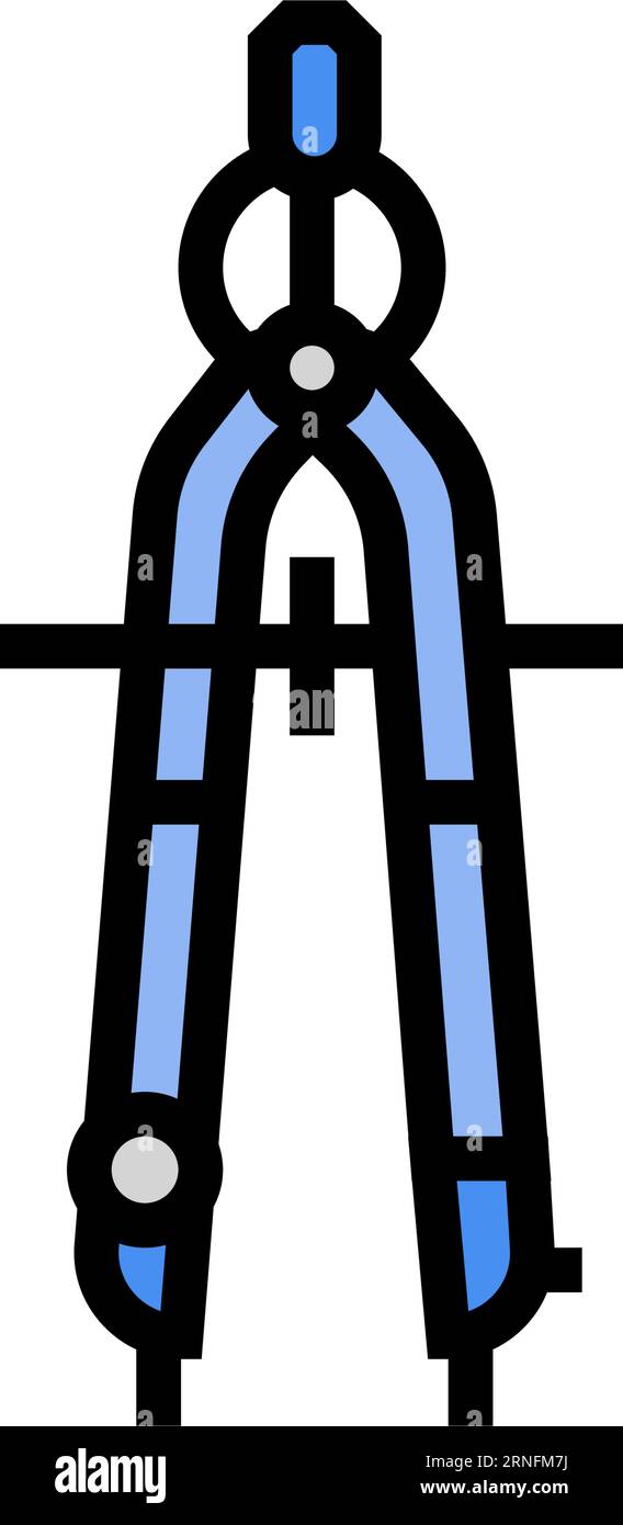 drafting compass architectural drafter color icon vector illustration ...