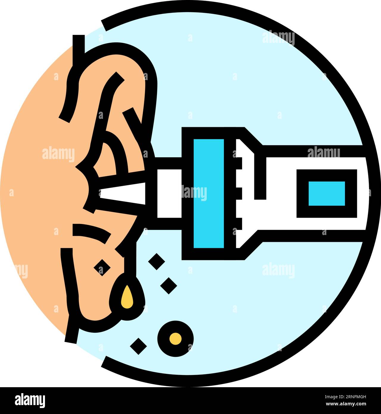 Woman cleaning her ear Stock Vector Images - Alamy