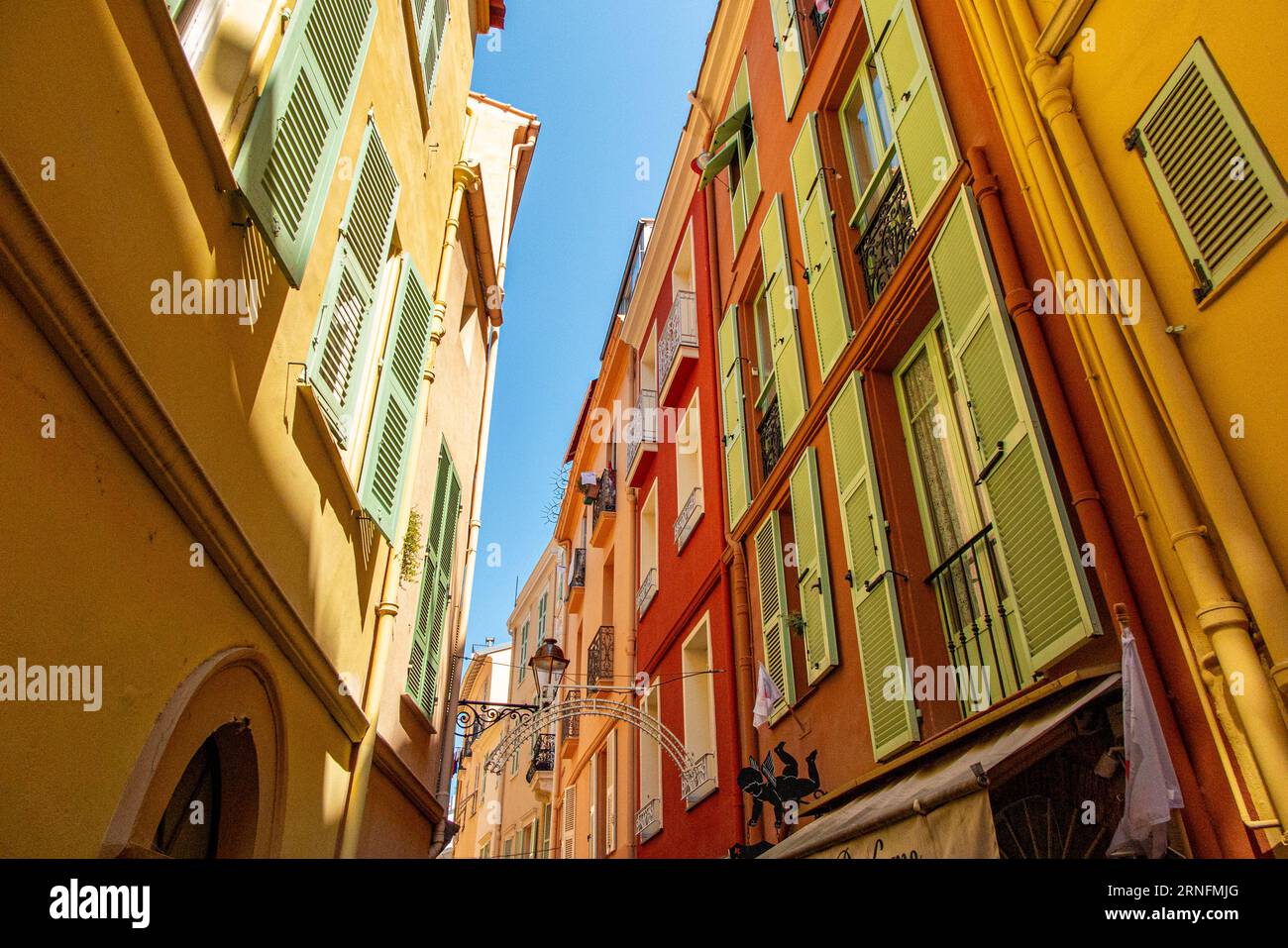 The beautiful colourful houses of Monaco old town Stock Photo - Alamy