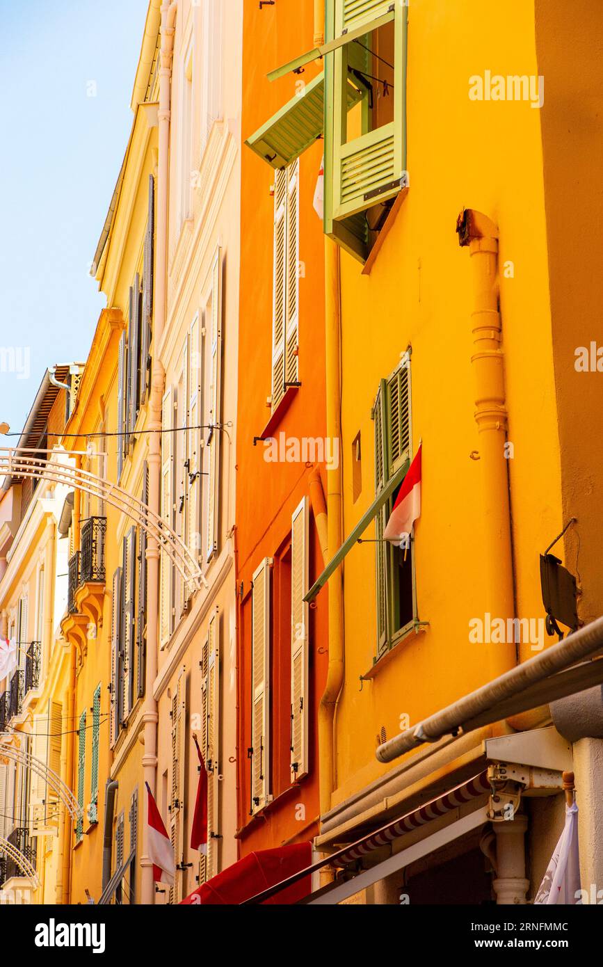 The beautiful colourful houses of Monaco old town Stock Photo - Alamy