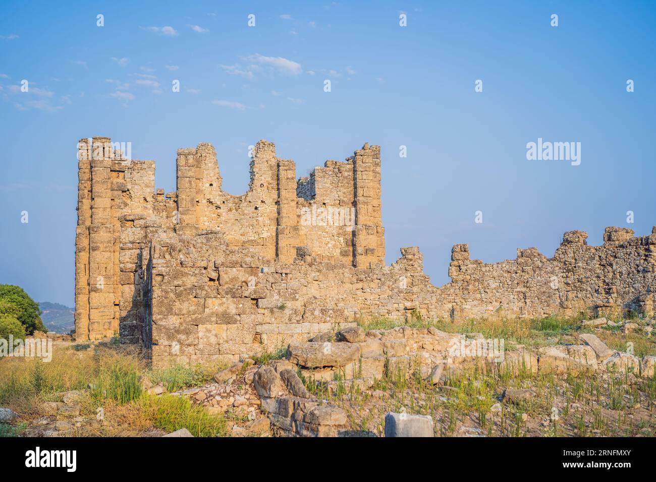 Aspendos Ancient City. Aspendos acropolis city ruins, cisterns ...