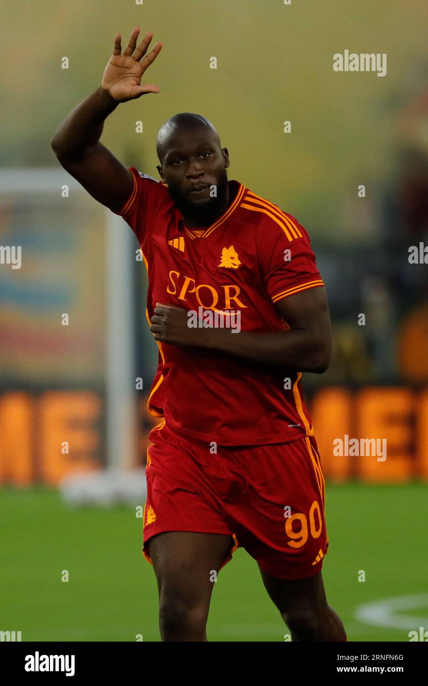 Rome, Naples, Italy. 1st Sep, 2023. Romelu Lukaku of Roma before Serie ...