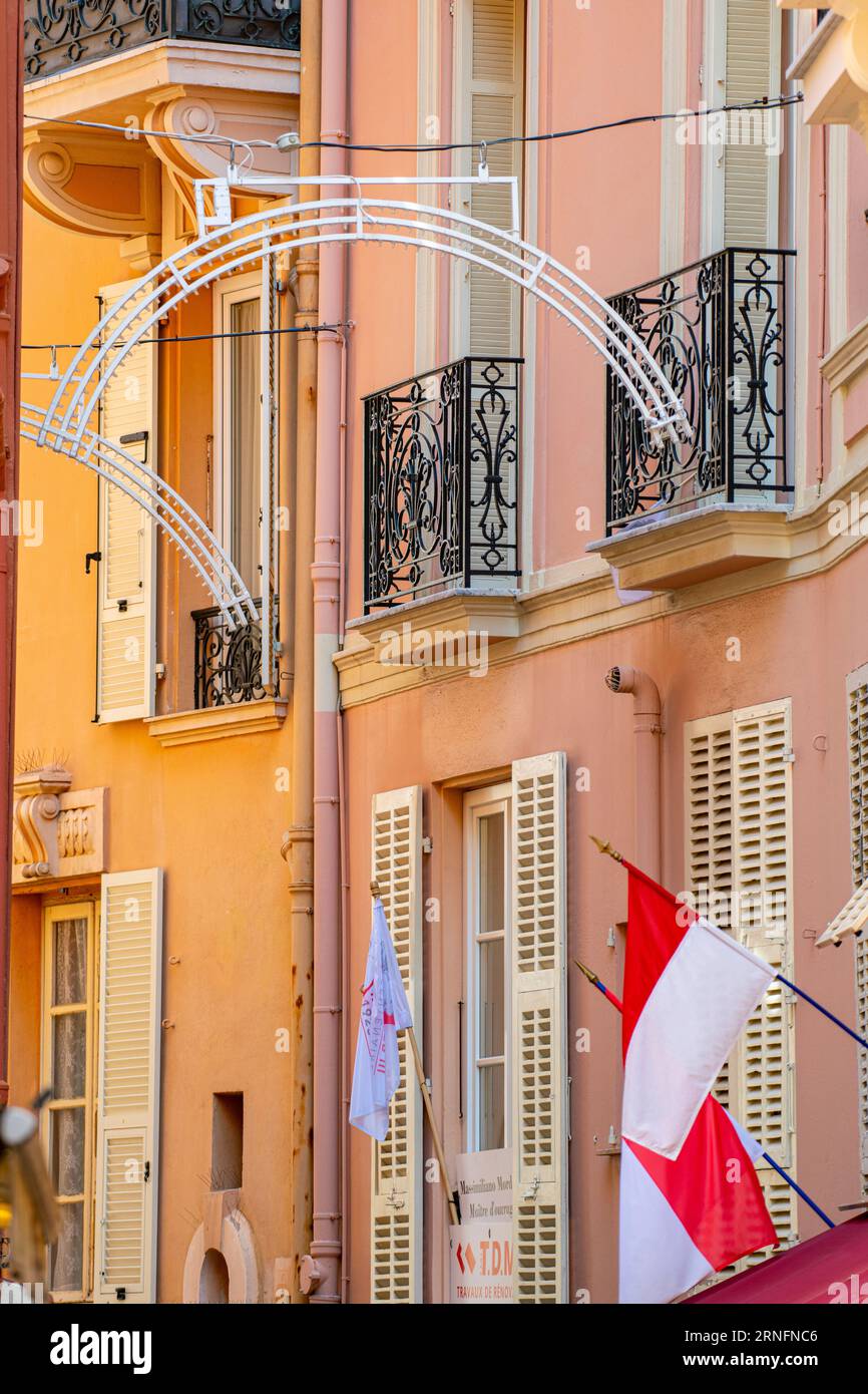The beautiful colourful houses of Monaco old town Stock Photo - Alamy