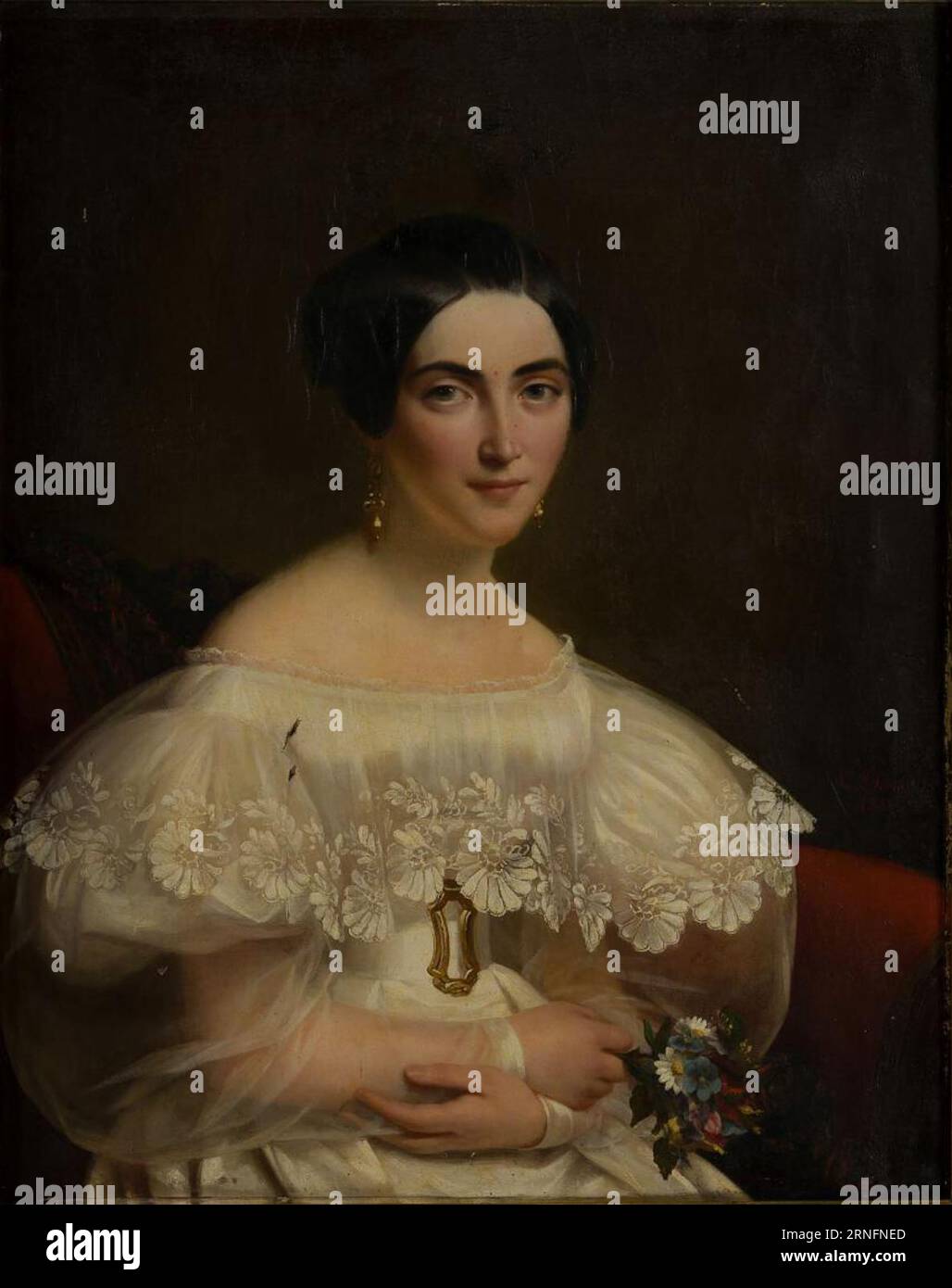 Portrait of Emma Destailleur, wife of Antoine Le Roux de Lincy 1831 by ...