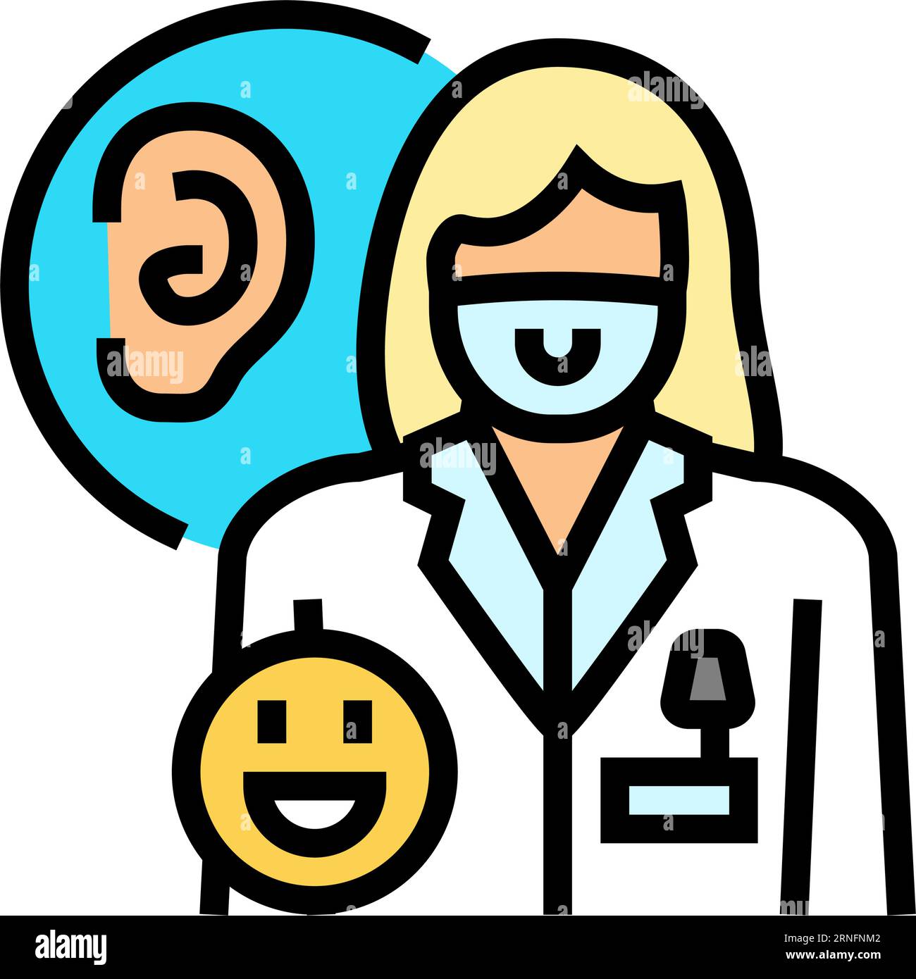 pediatric audiologist doctor color icon vector illustration Stock ...