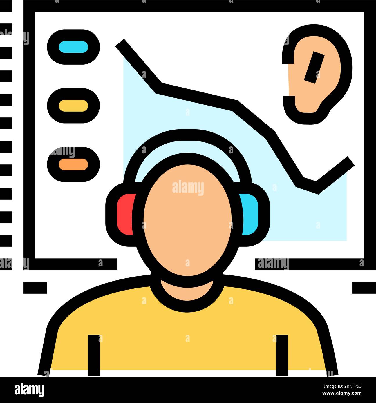 audiometry test audiologist doctor color icon vector illustration Stock ...