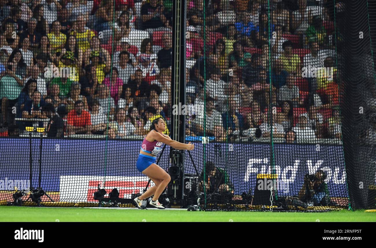 Janee' Kassanavoid of the USA competing in the women’s hammer final on ...