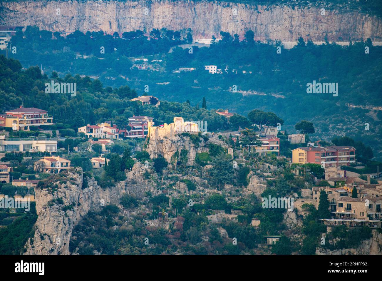 A view ofthe south side of Eze and the mountainous terrain, near Monaco ...