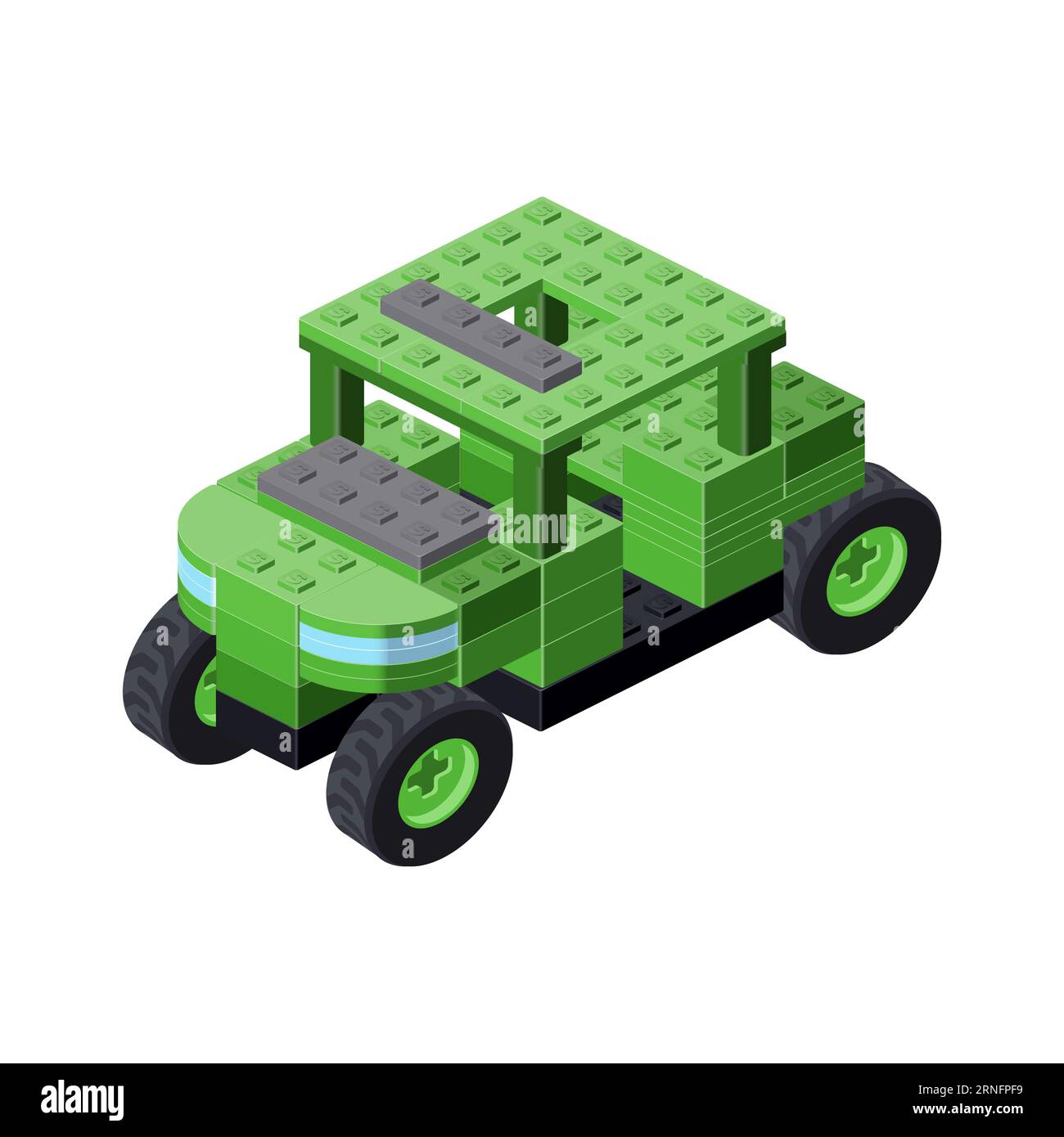 Military SUV in isometry. Toy made of plastic blocks. Vector ...