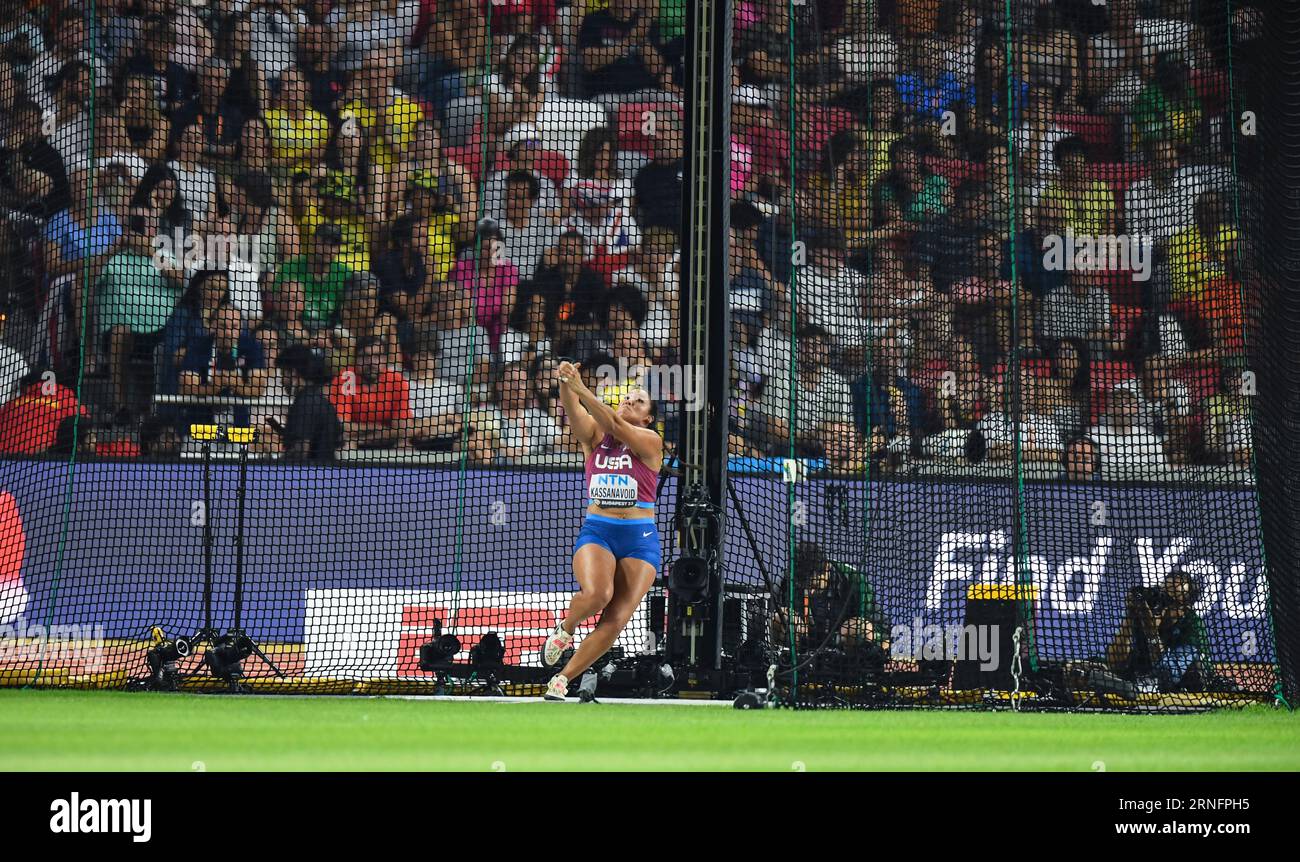 Janee' Kassanavoid of the USA competing in the women’s hammer final on ...