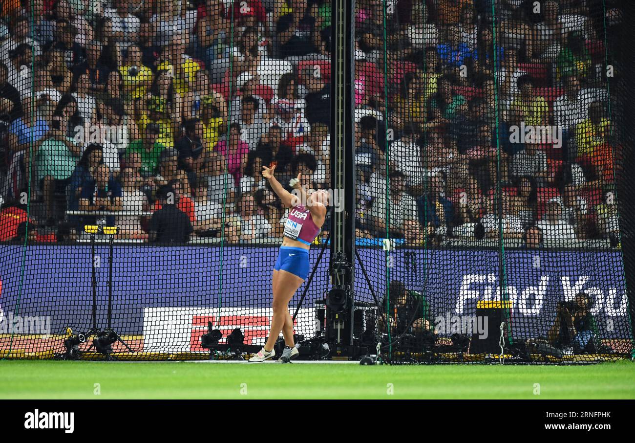 Janee' Kassanavoid of the USA competing in the women’s hammer final on ...