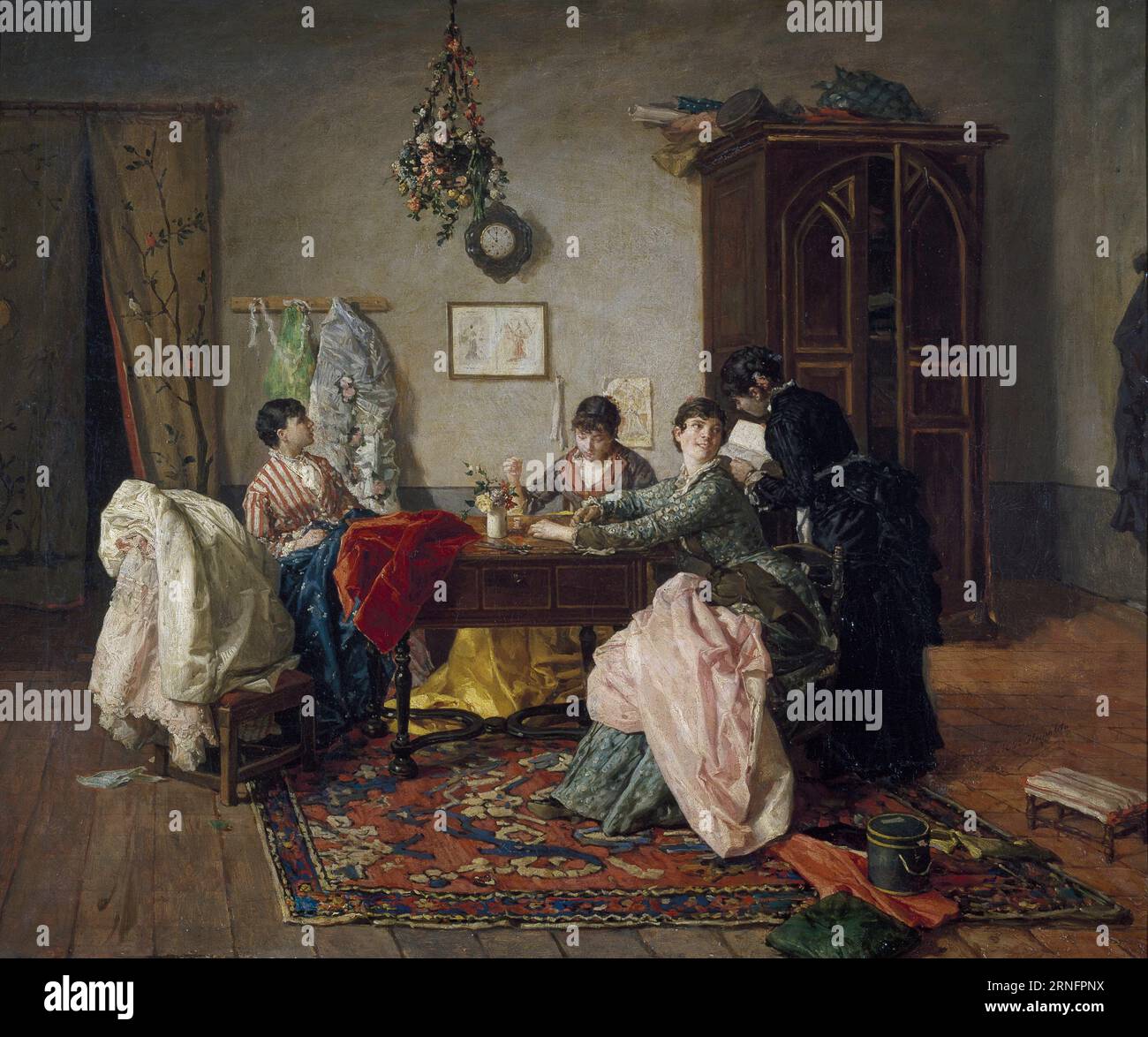 Dressmaker shop circa 1878 by Manuel García Hispaleto Stock Photo - Alamy