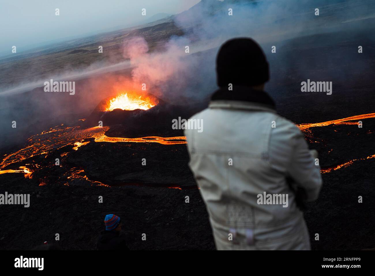 Images from the recent volcanic eruption at Litli-Hrutur in the ...