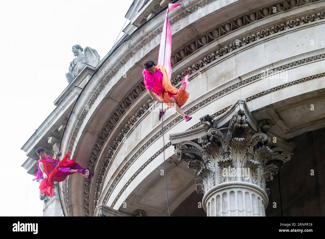 London, UK. 1 September 2023. Members of Bandaloop perform Resurgam, a ...