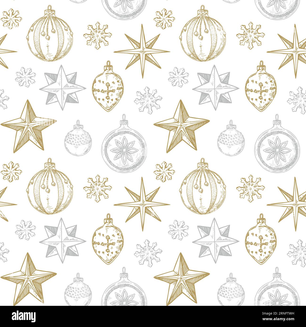 Golden snowflake seamless pattern Cut Out Stock Images & Pictures - Alamy