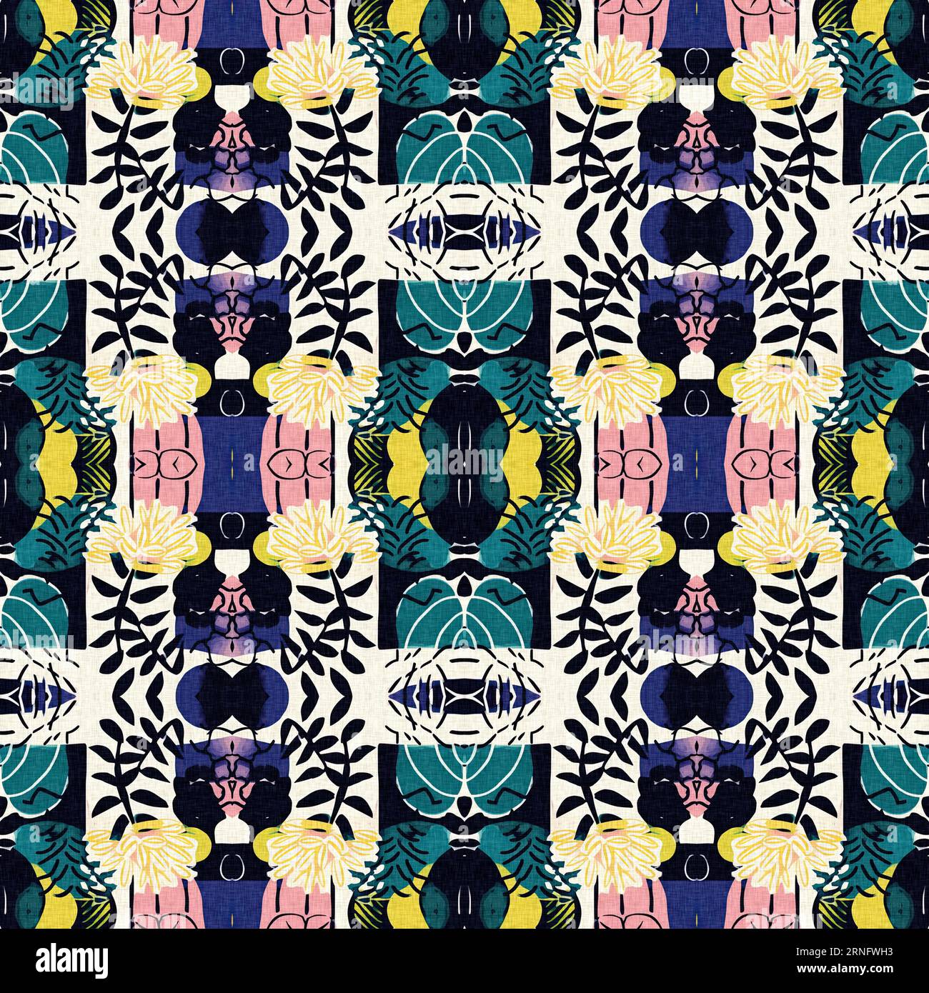 Modern patchwork grid pattern with fabric effect design. Seamless ...