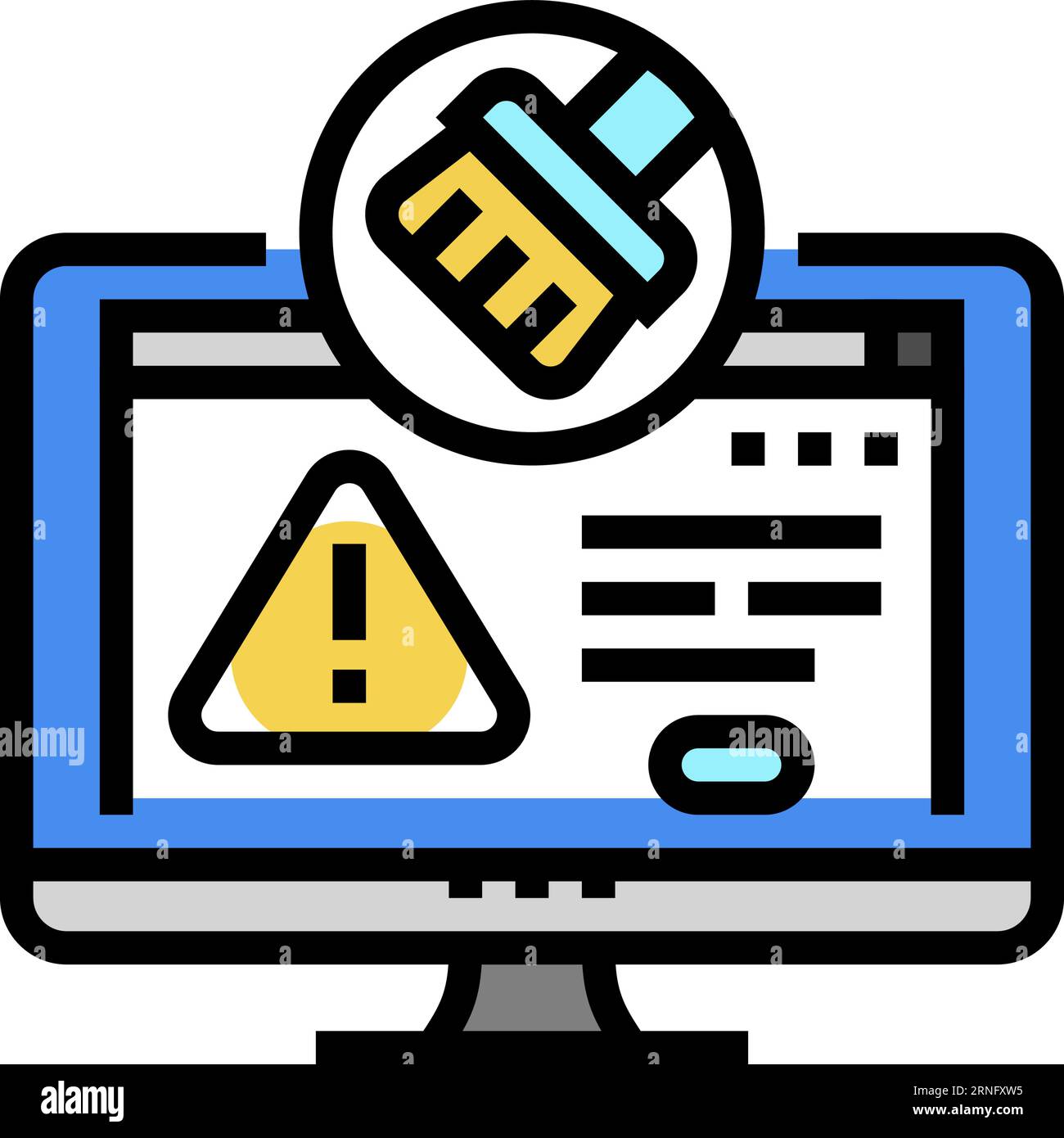 virus removal repair computer color icon vector illustration Stock ...