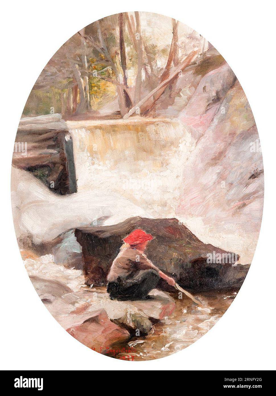 Playing children at the cataract 1897 by Hanna Frosterus-Segerstråle ...