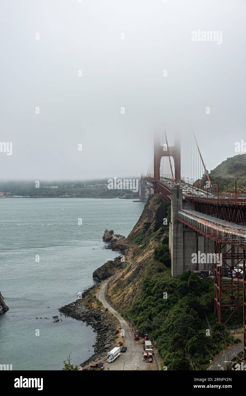 San Francisco, CA, USA - July 12, 2023: Golden Gate Bridge north side ...