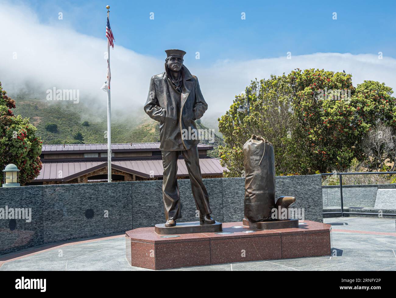 San Francisco, CA, USA - July 12, 2023: Waiting Lone Sailor statue at H ...