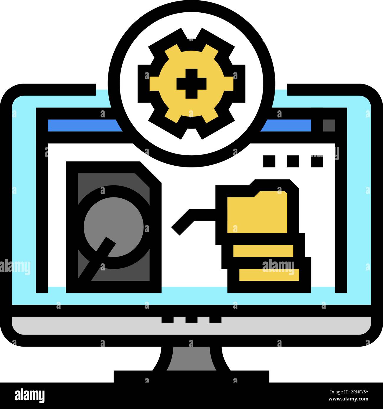 data recovery repair computer color icon vector illustration Stock ...