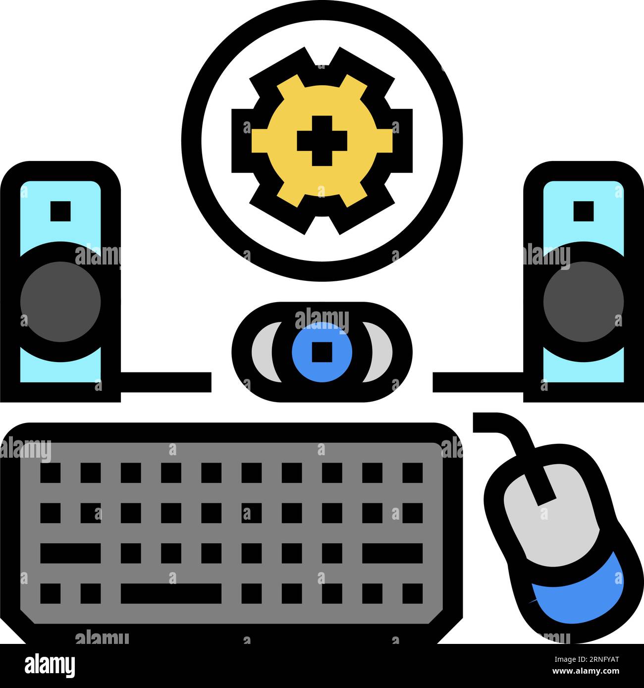 peripheral setup repair computer color icon vector illustration Stock ...