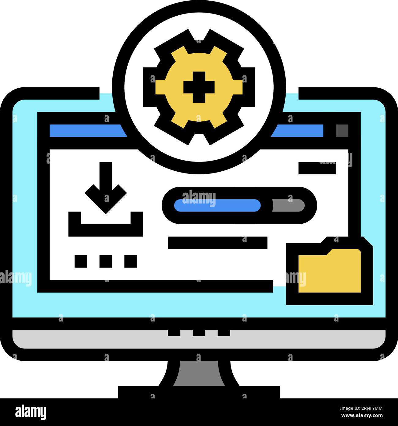 driver installation repair computer color icon vector illustration ...