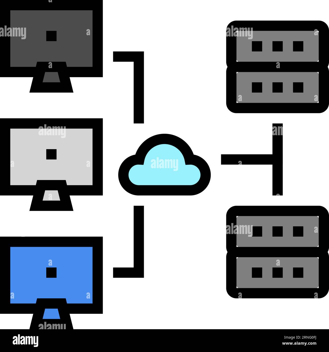 network configuration repair computer color icon vector illustration ...