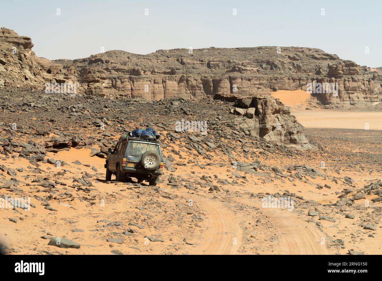 view in the Sahara desert of Tadrart rouge tassili najer in Djanet City ...