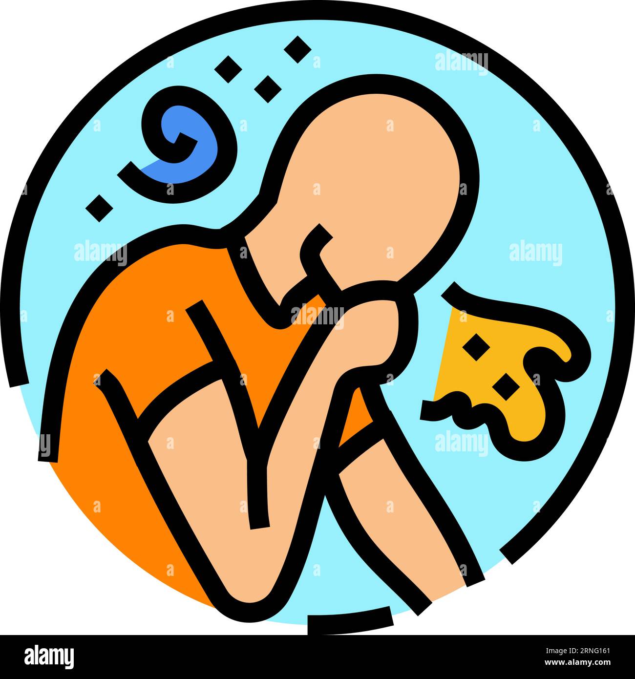 nausea vomiting disease symptom color icon vector illustration Stock ...