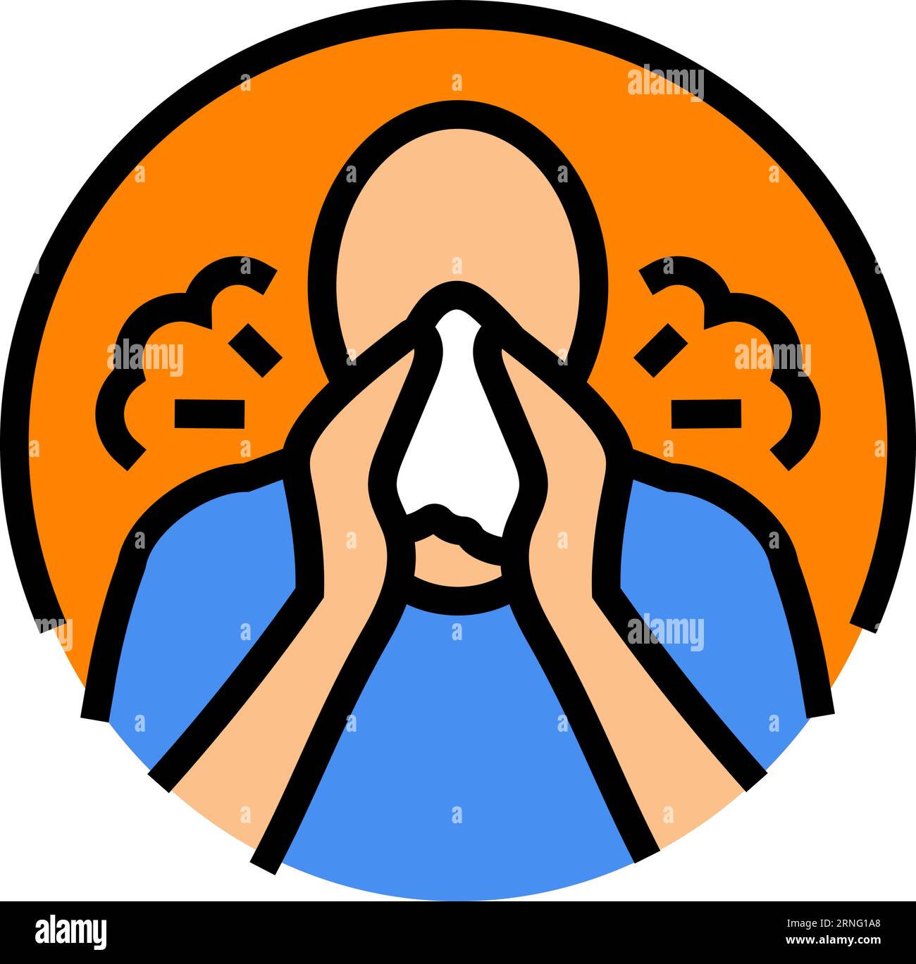 coughing sneezing disease symptom color icon vector illustration Stock ...