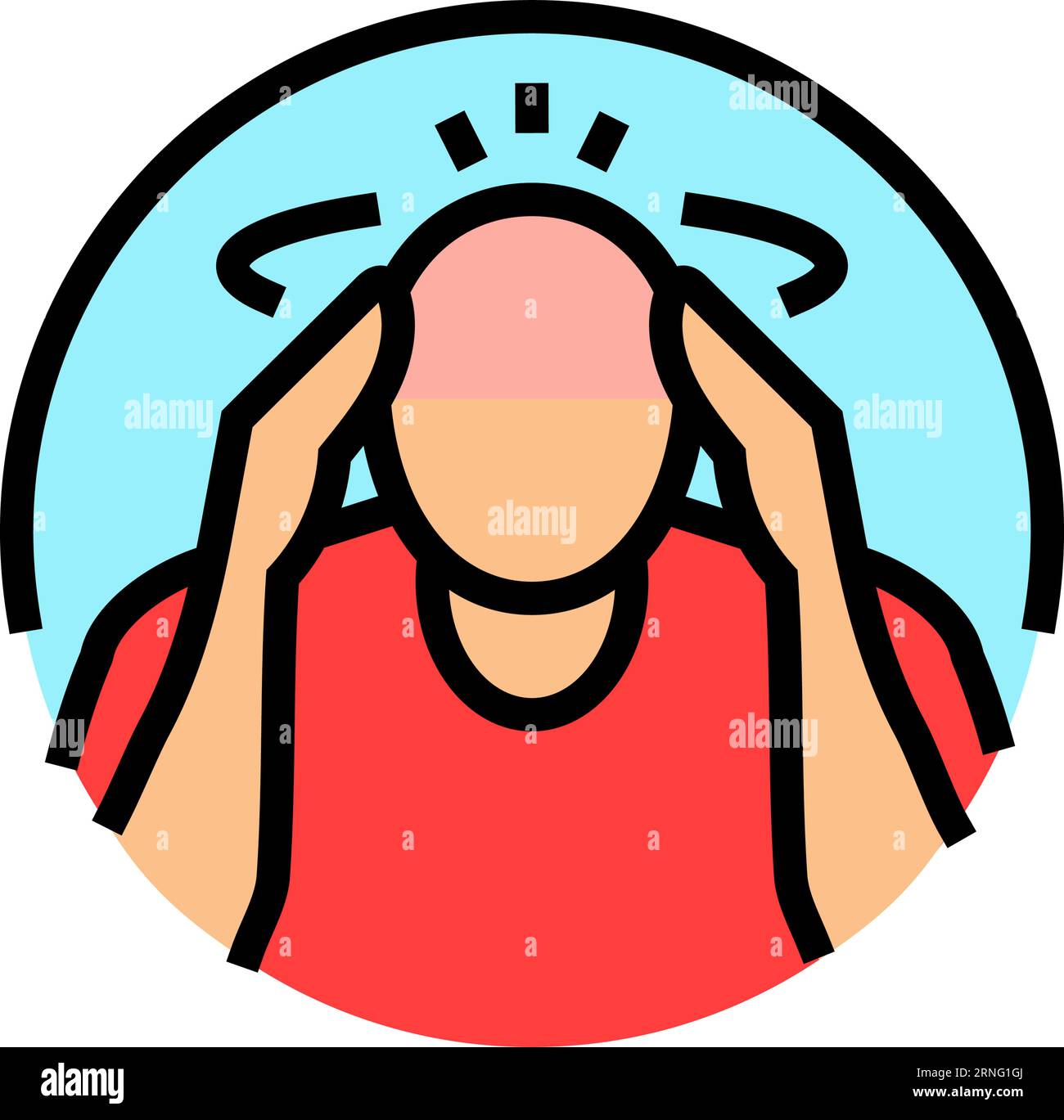 headache dizziness disease symptom color icon vector illustration Stock ...