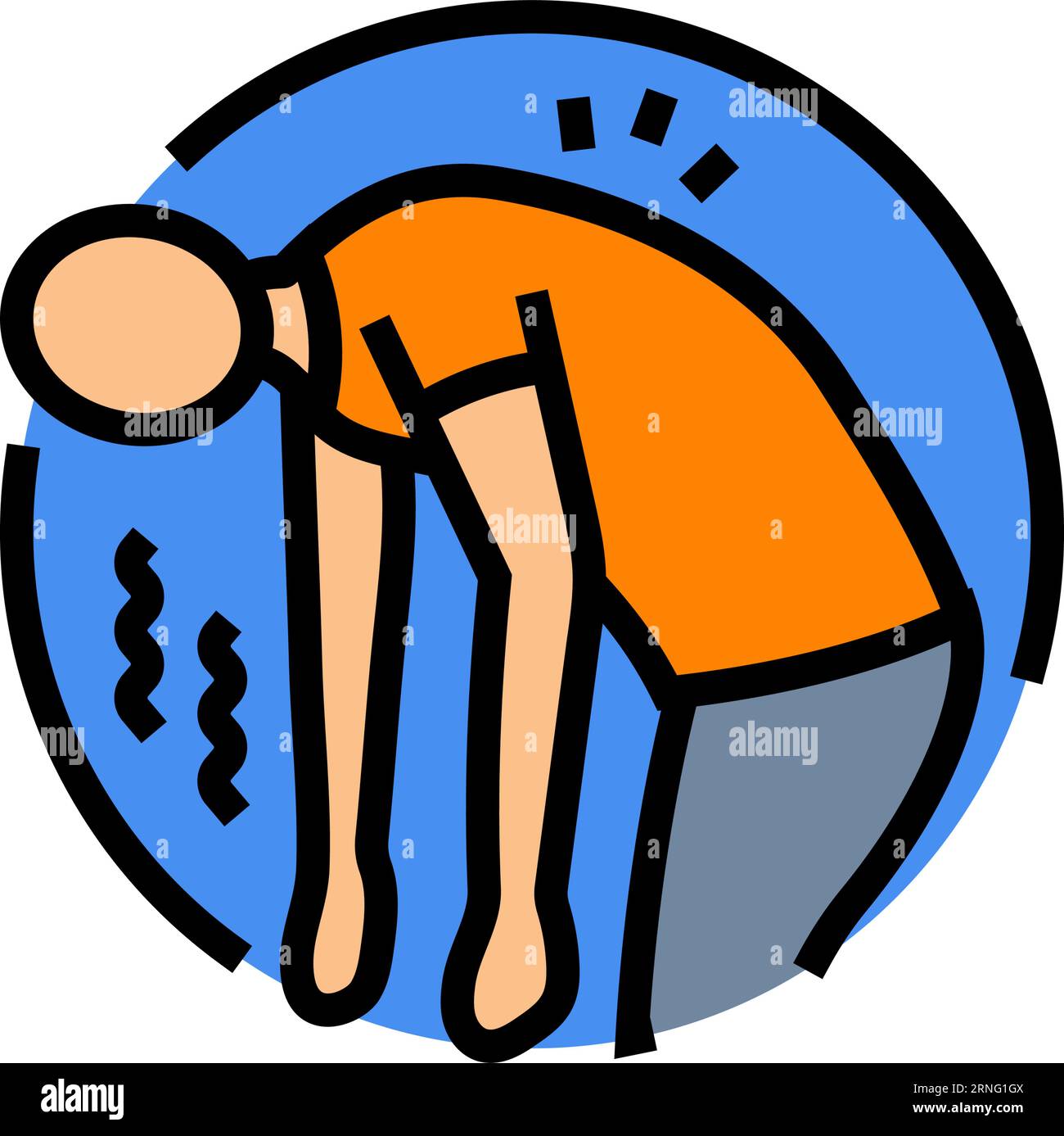 fatigue weakness disease symptom color icon vector illustration Stock ...