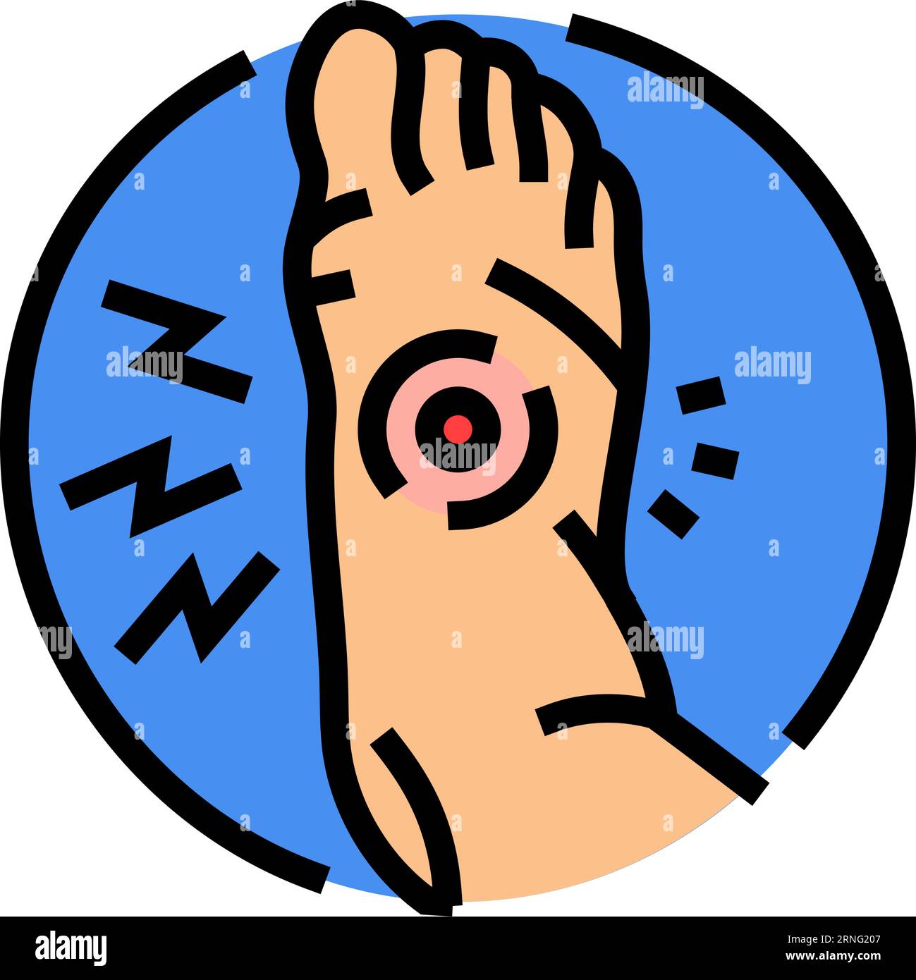 swelling inflammation disease symptom color icon vector illustration ...