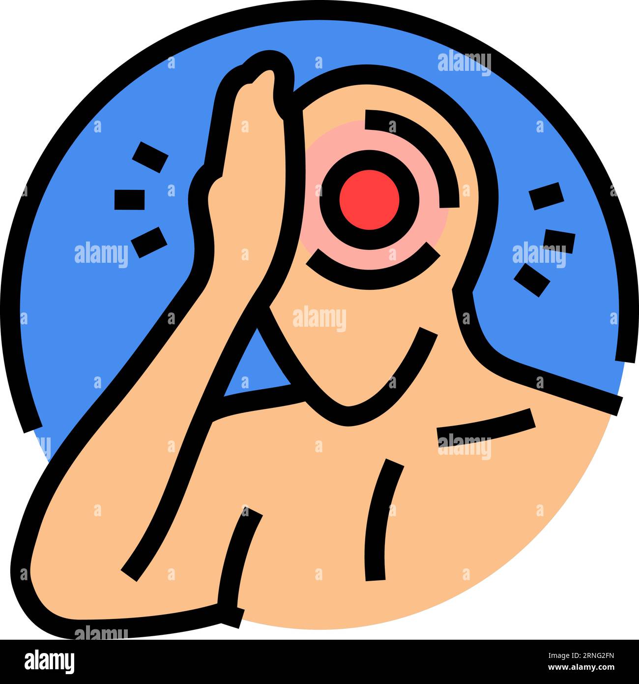 memory loss confusion disease symptom color icon vector illustration ...