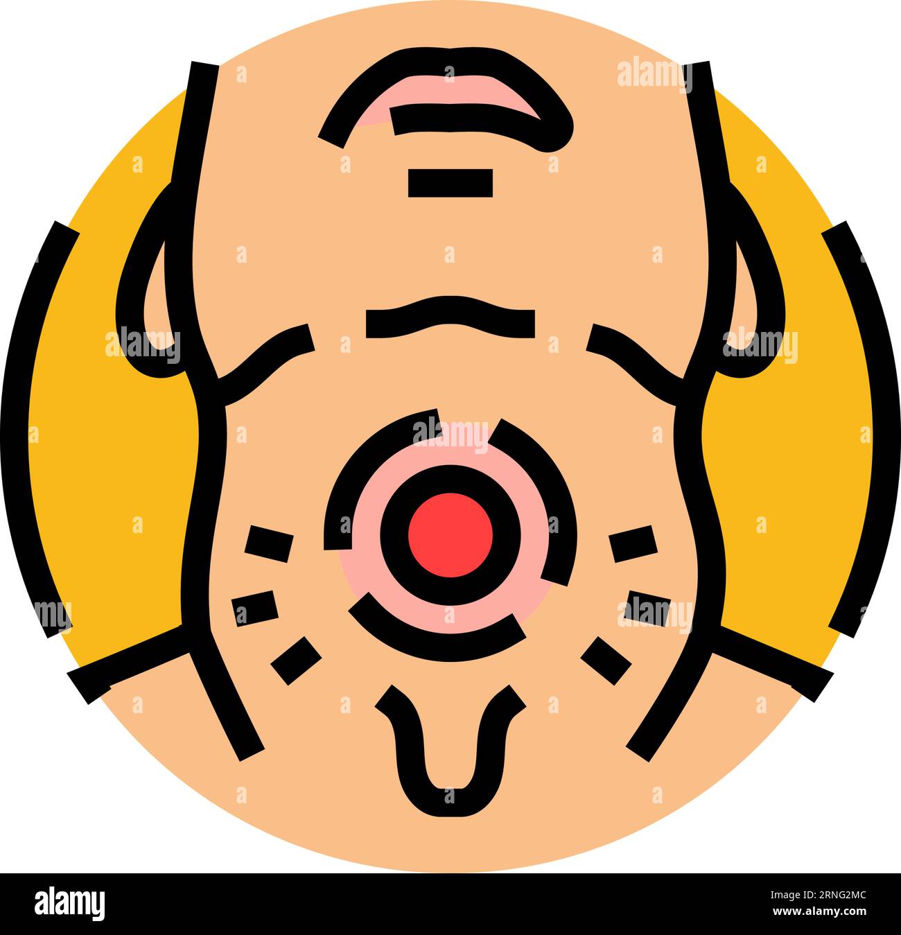 difficulty swallowing disease symptom color icon vector illustration ...