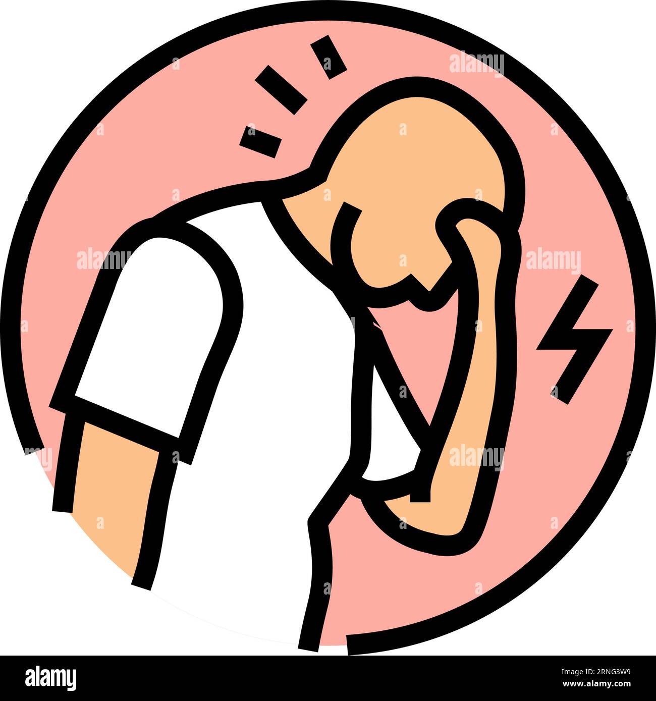chronic pain disease symptom color icon vector illustration Stock ...