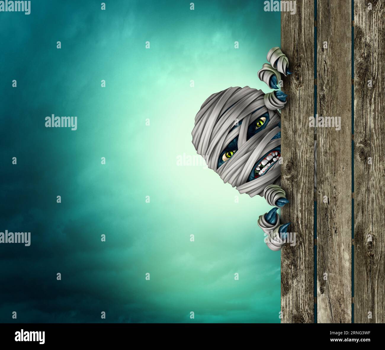 Halloween Mummy vertical Background and eerie bandaged monster as an ...