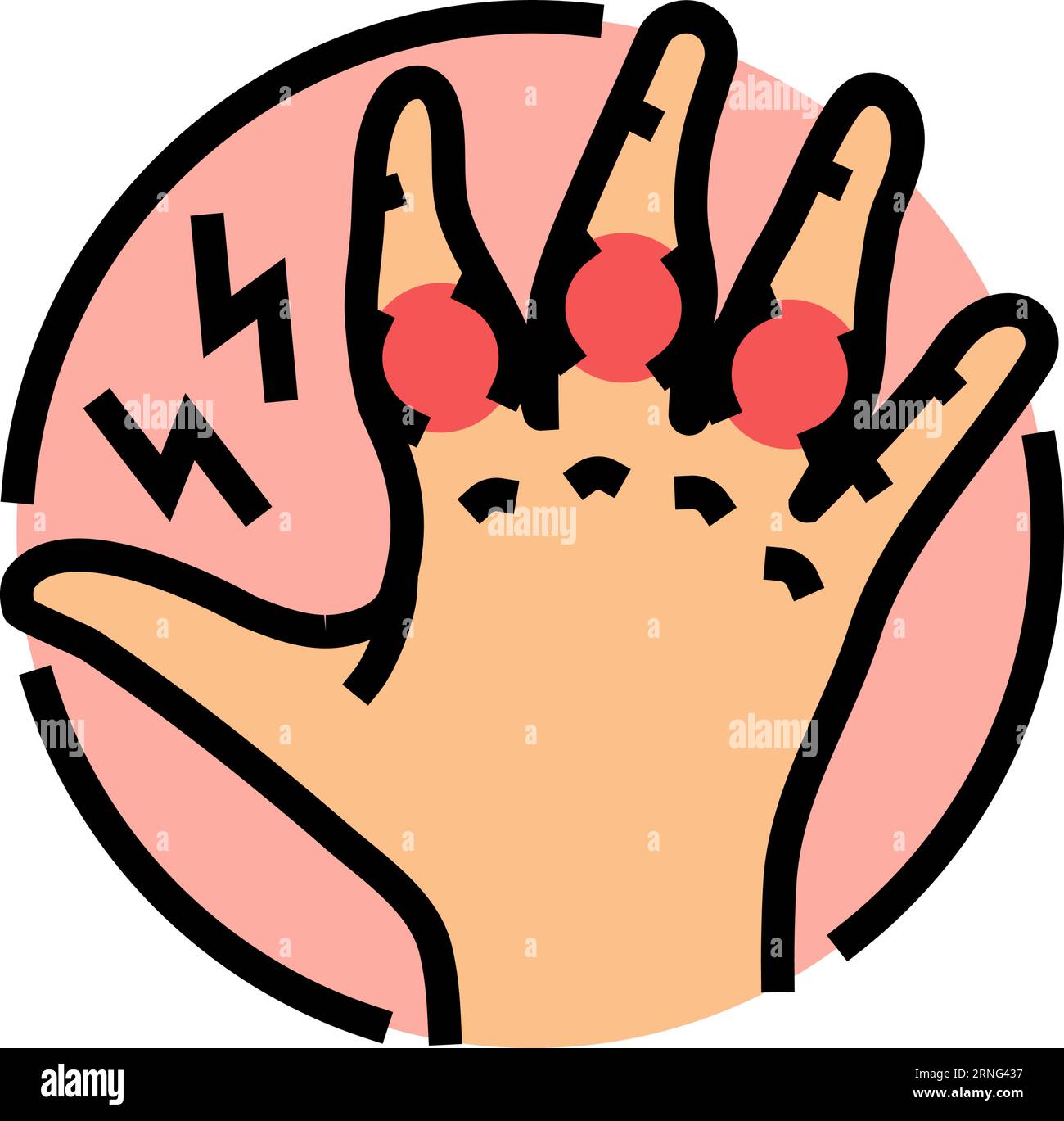 swollen joints disease symptom color icon vector illustration Stock ...