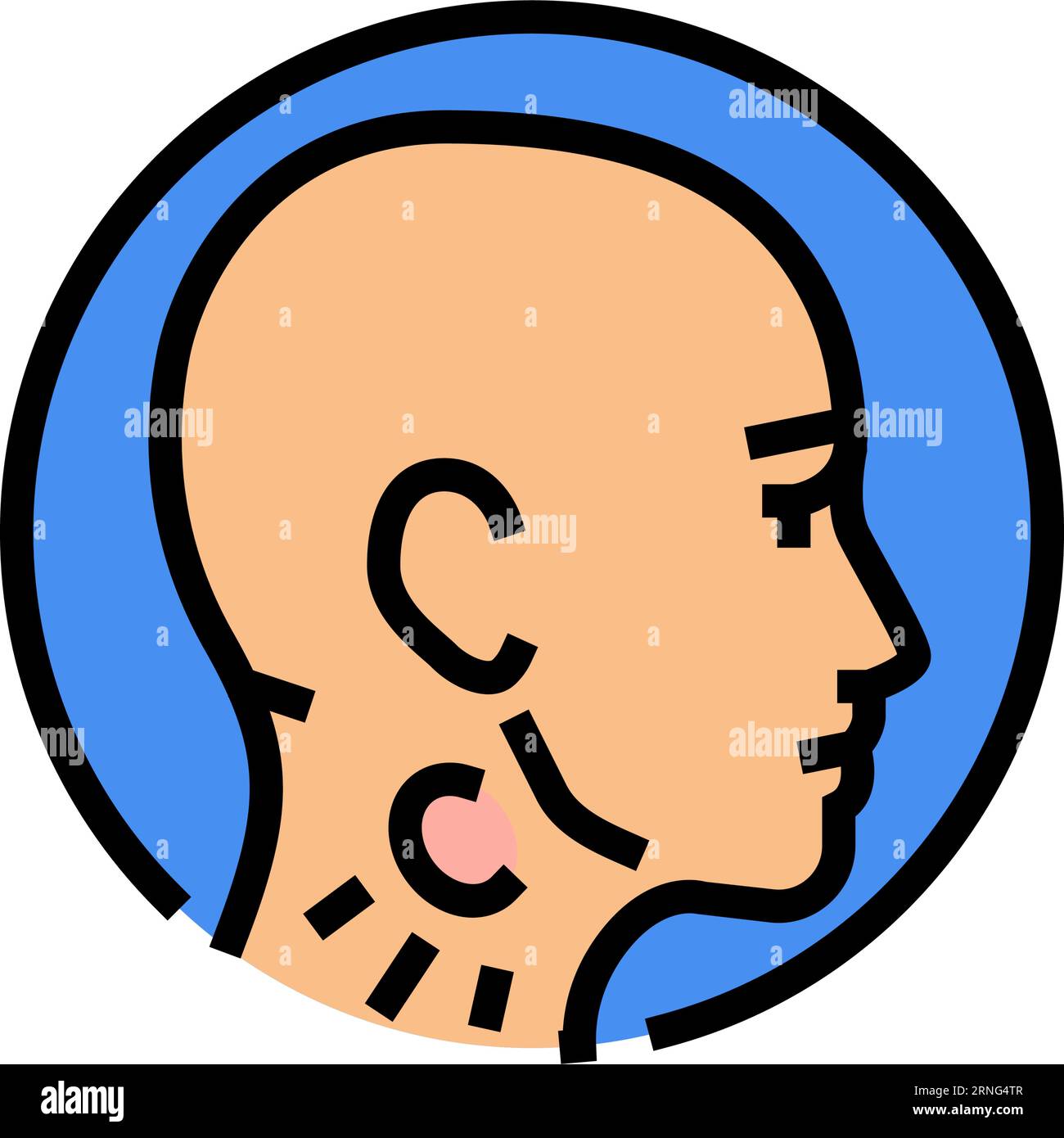 swollen tender glands disease symptom color icon vector illustration ...
