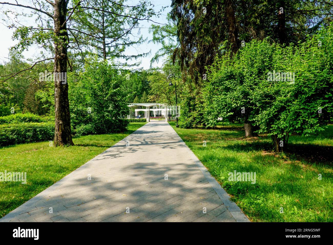 Moscow, Russia - 5 July 2023: Northern River Station public park ...