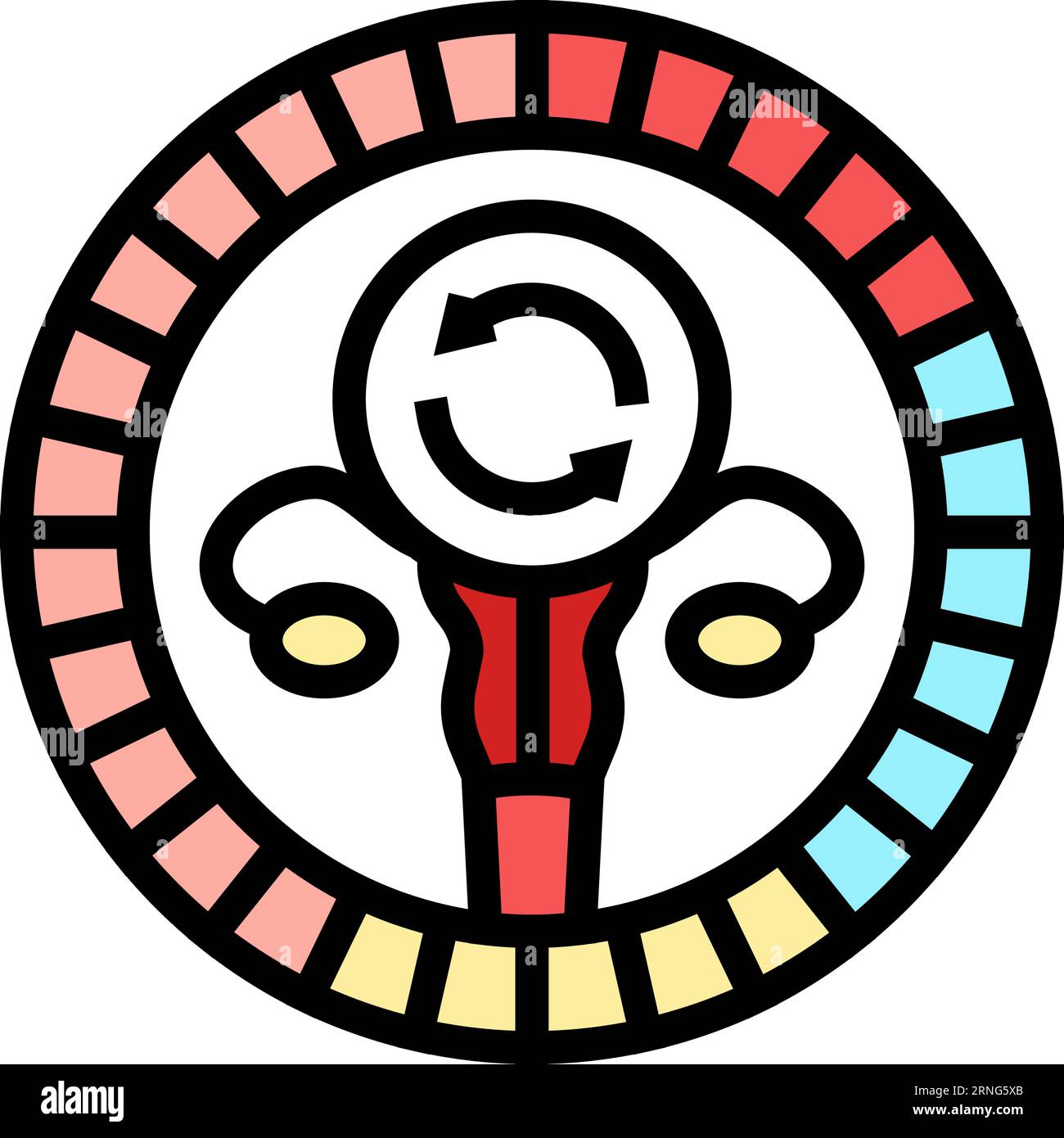 changes in menstrual cycle disease symptom color icon vector ...