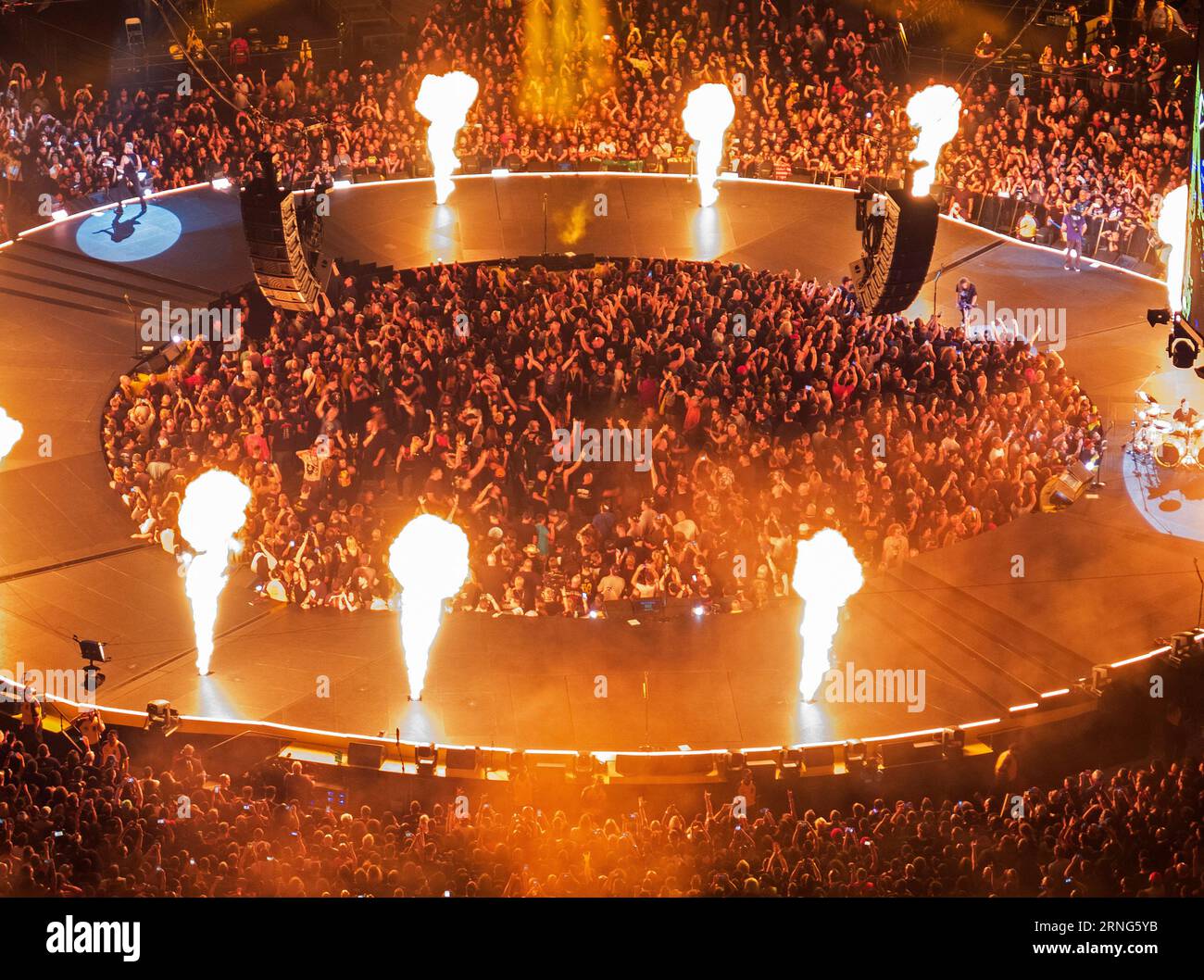 August 27, 2023, Inglewood, California, USA: Pyrotechnics go off as the ...