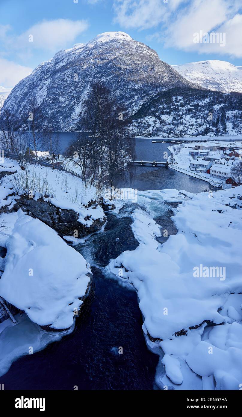 View down towards Hellesylt, Stranda, Norway Stock Photo - Alamy