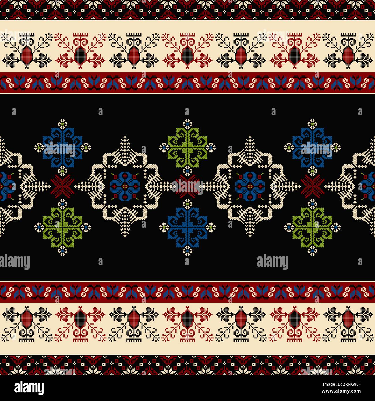 Traditional Latvian embroidery seamless pattern, vector illustration Stock Vector Image & Art ...