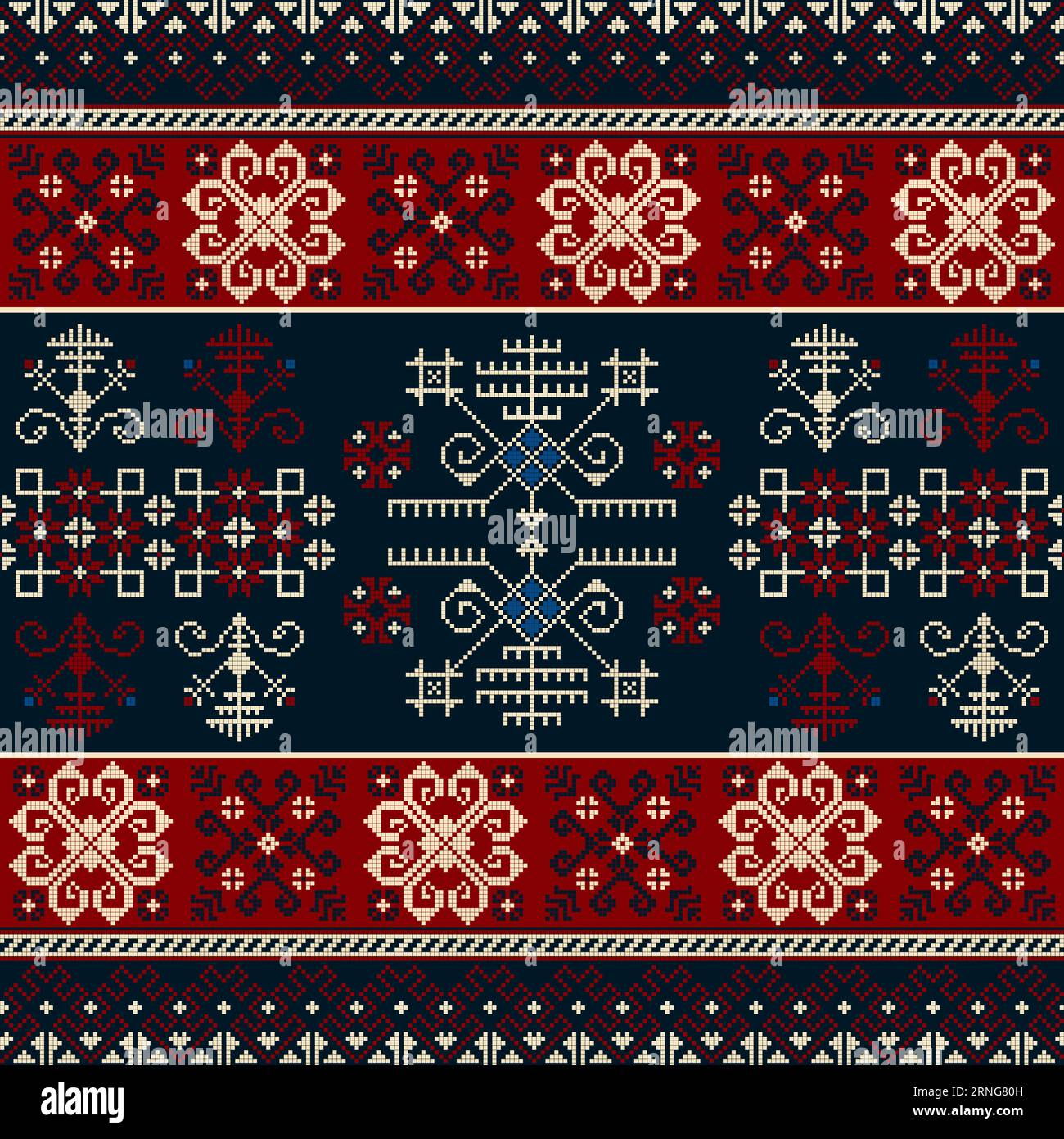 Traditional Latvian embroidery seamless pattern, vector illustration Stock Vector Image & Art ...