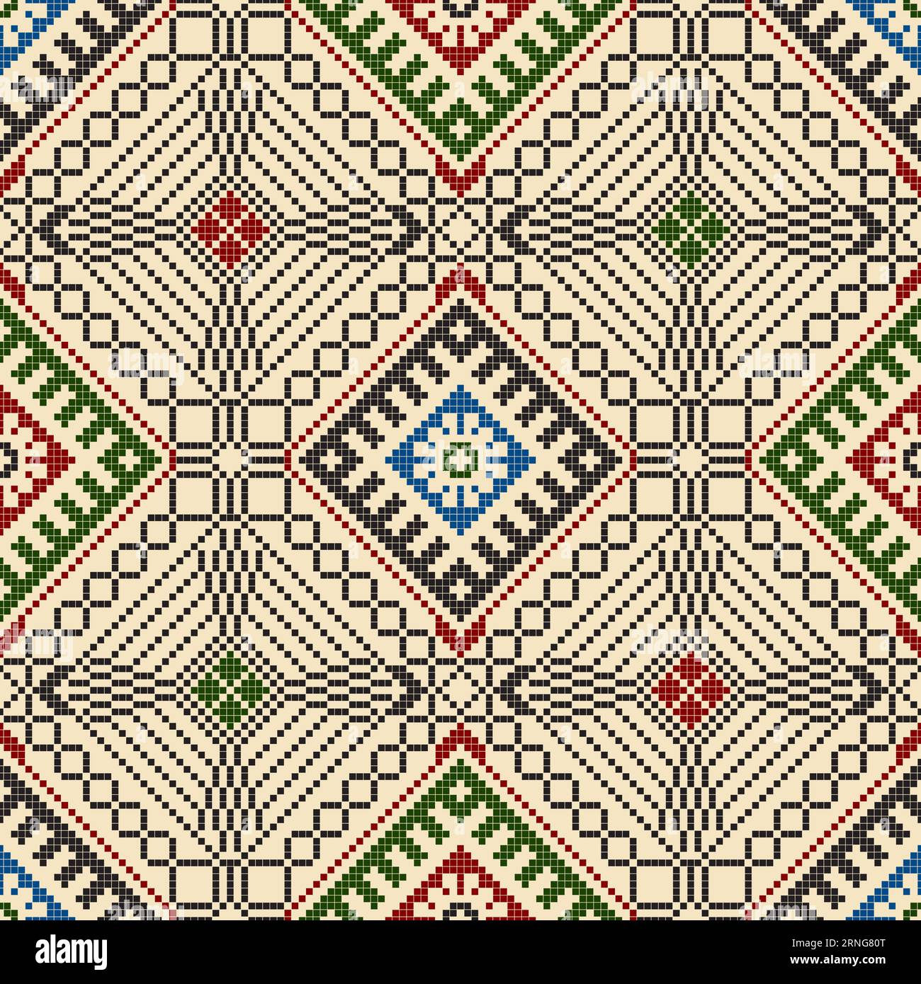 Traditional Latvian embroidery seamless pattern, vector illustration ...