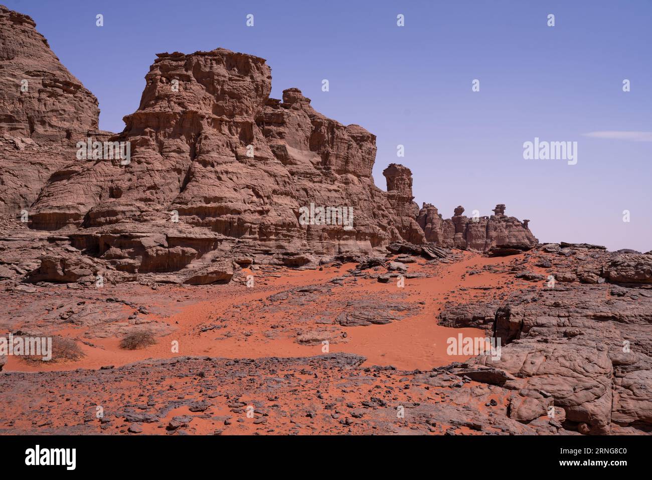 view in the Sahara desert of Tadrart rouge tassili najer in Djanet City ...